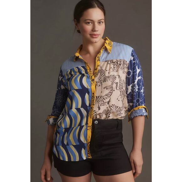 Anthropologie | Tops | Nwt Anthropologie Maeve Sz L The Paz Buttondown ...